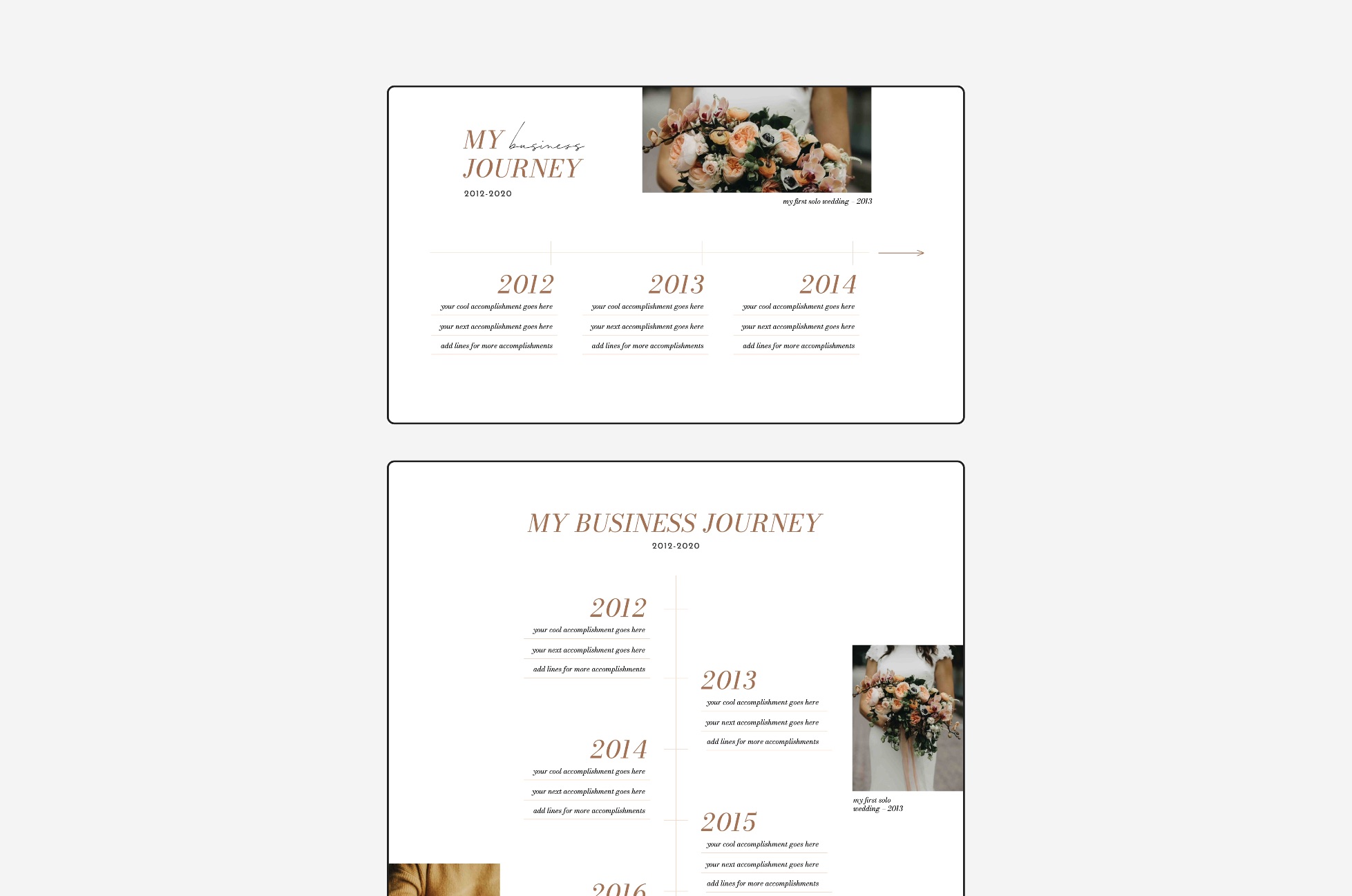 Timeline Canvas | Showit Website Templates | Abigail Dyer Design