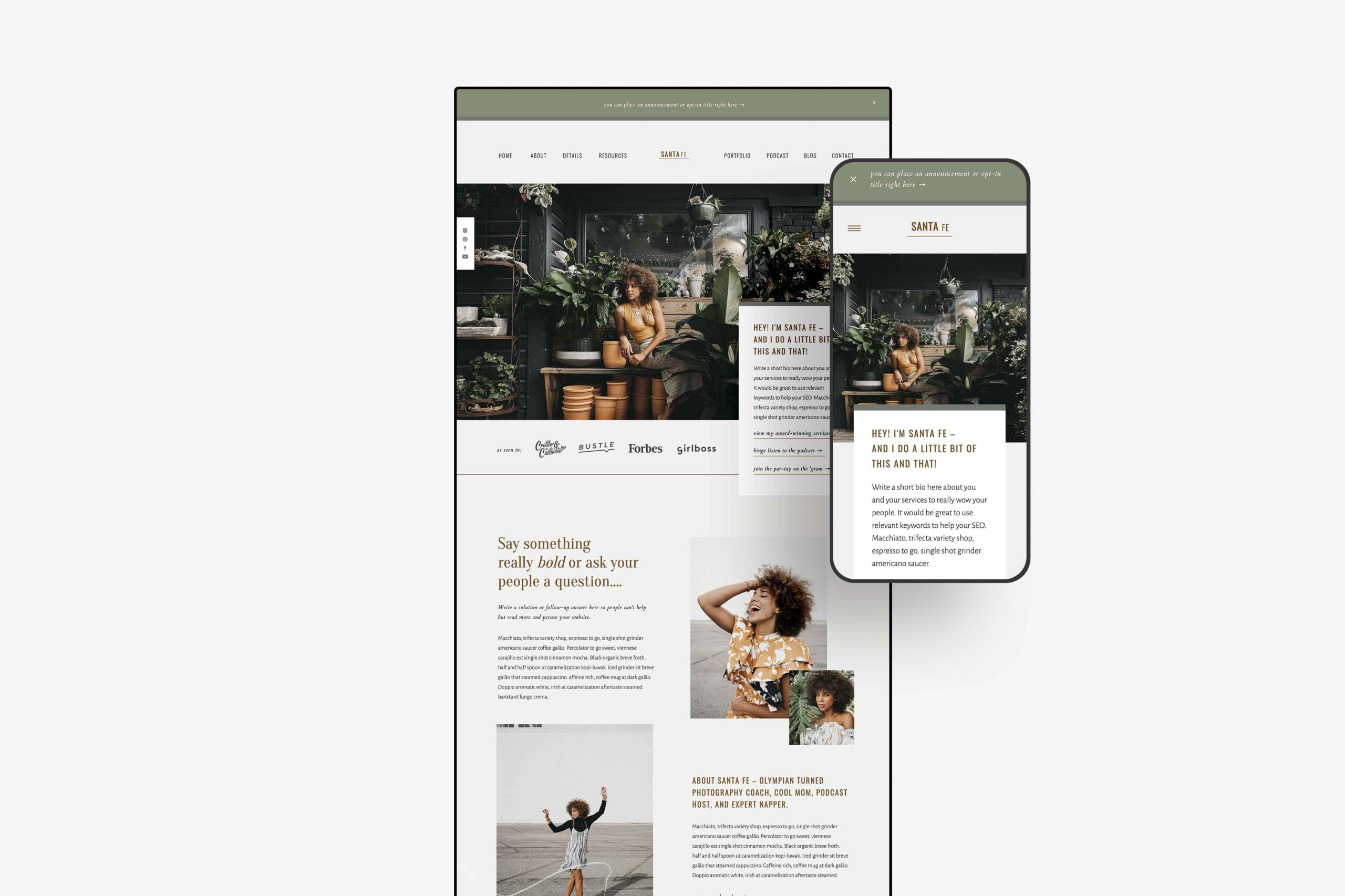 Santa Fe | Showit Website Templates | Abigail Dyer Design
